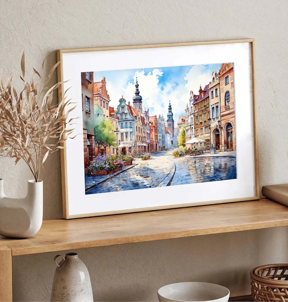 Warsaw Old Town Watercolor Art Print: Poland Travel Poster - Etsy