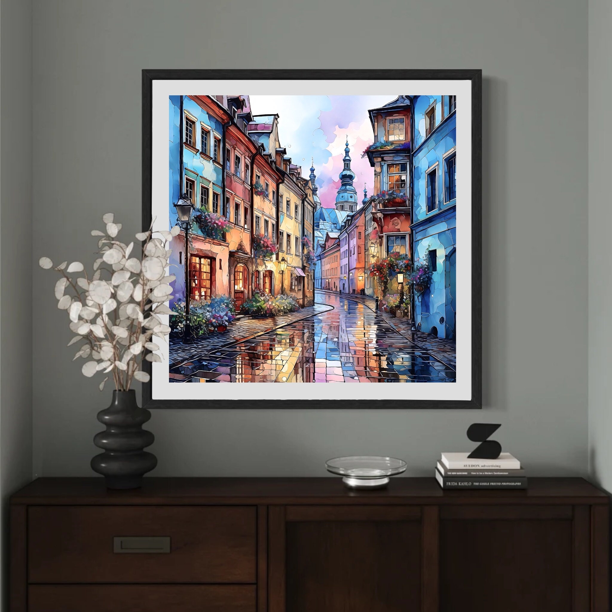 Warsaw Old Town Art Print: Colorful Poland Travel Poster - Etsy