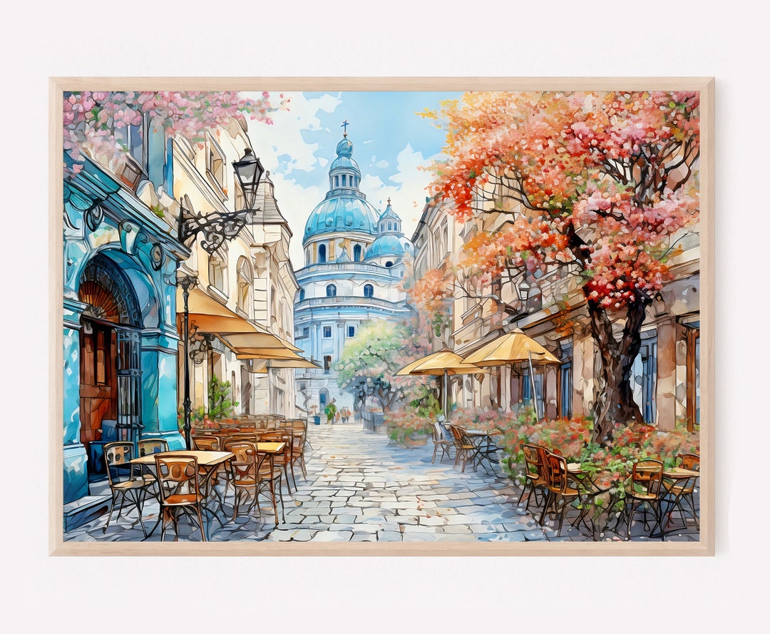 Vienna Austria Art Print Europe Travel Watercolor Illustration Home ...