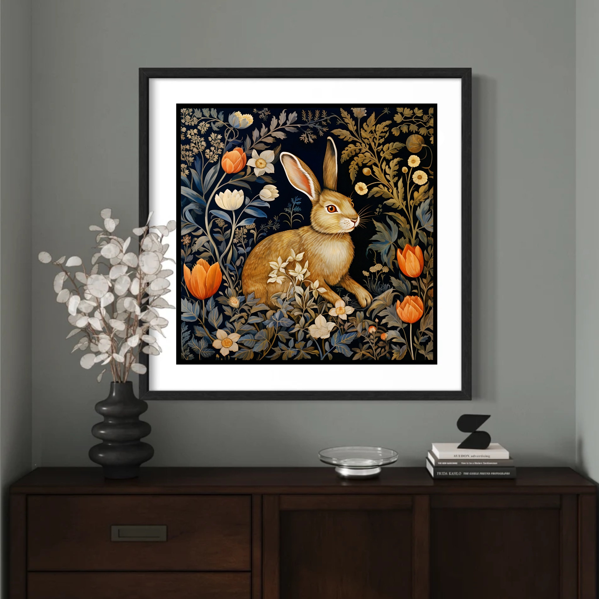 Rabbit Art Print, Animal Print, Bunny Decor, Rabbit Lover Gift, Living ...