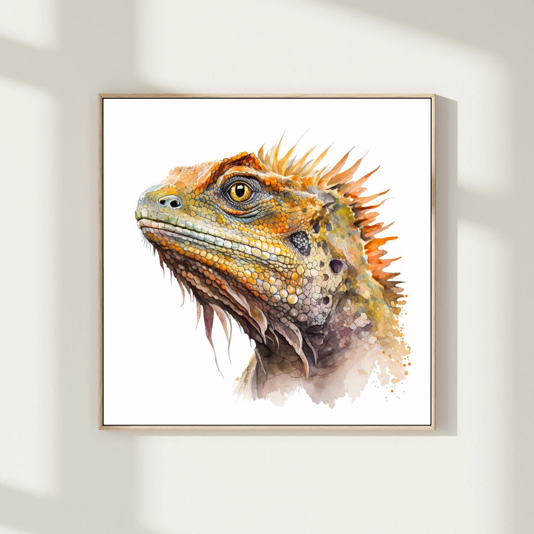 Bearded Dragon Watercolor Painting Art Print, Reptile Art Bearded ...