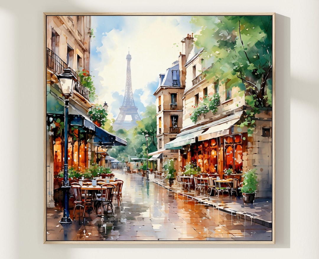 Paris Watercolor Print: Eiffel Tower, Bohemian Travel Art - Etsy
