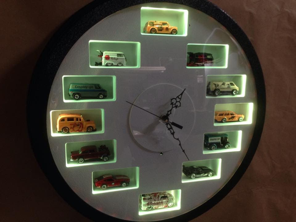 L.E.D. Clock-display Case-hot Wheel, Matchbox, 1:64 Scale Diecast Car ...