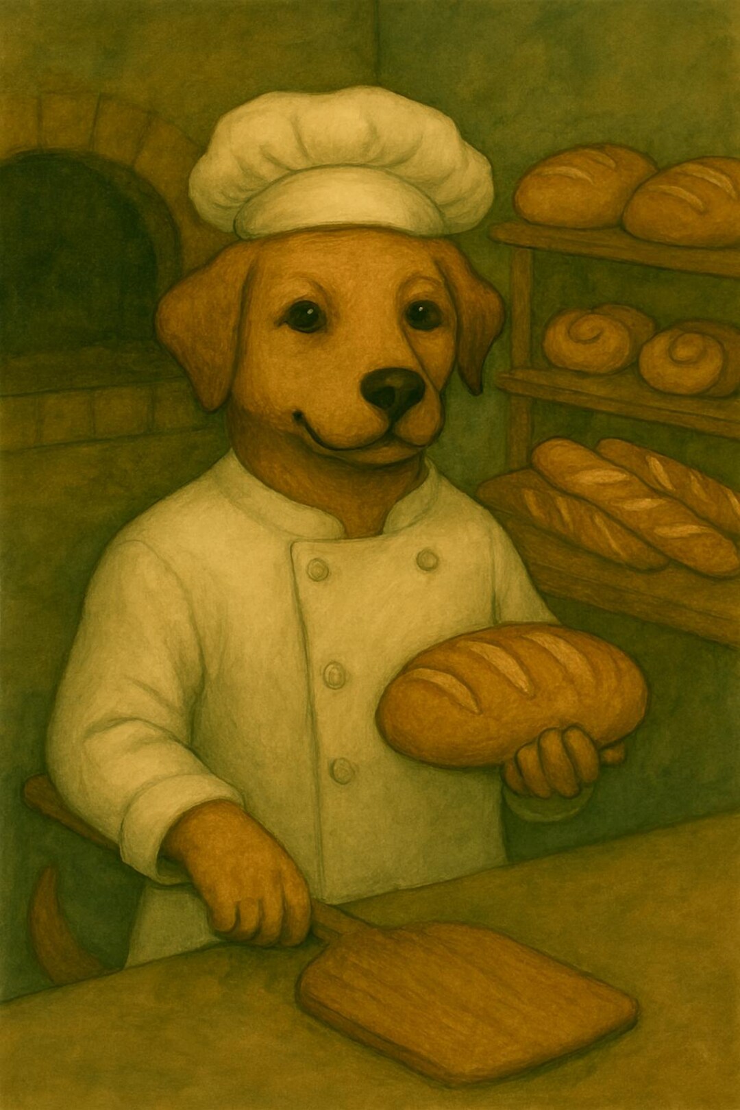 Dog Baker Art Print (digital Download) - Etsy