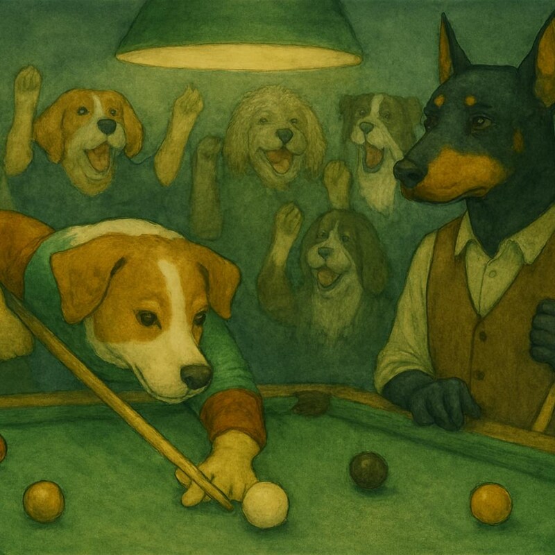 Dogs Playing Pool - Etsy