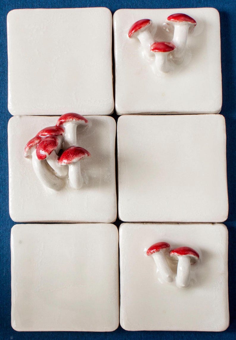 Mushroom Tiles - Mini Tile Set - Choice of Colors and Quantities ...