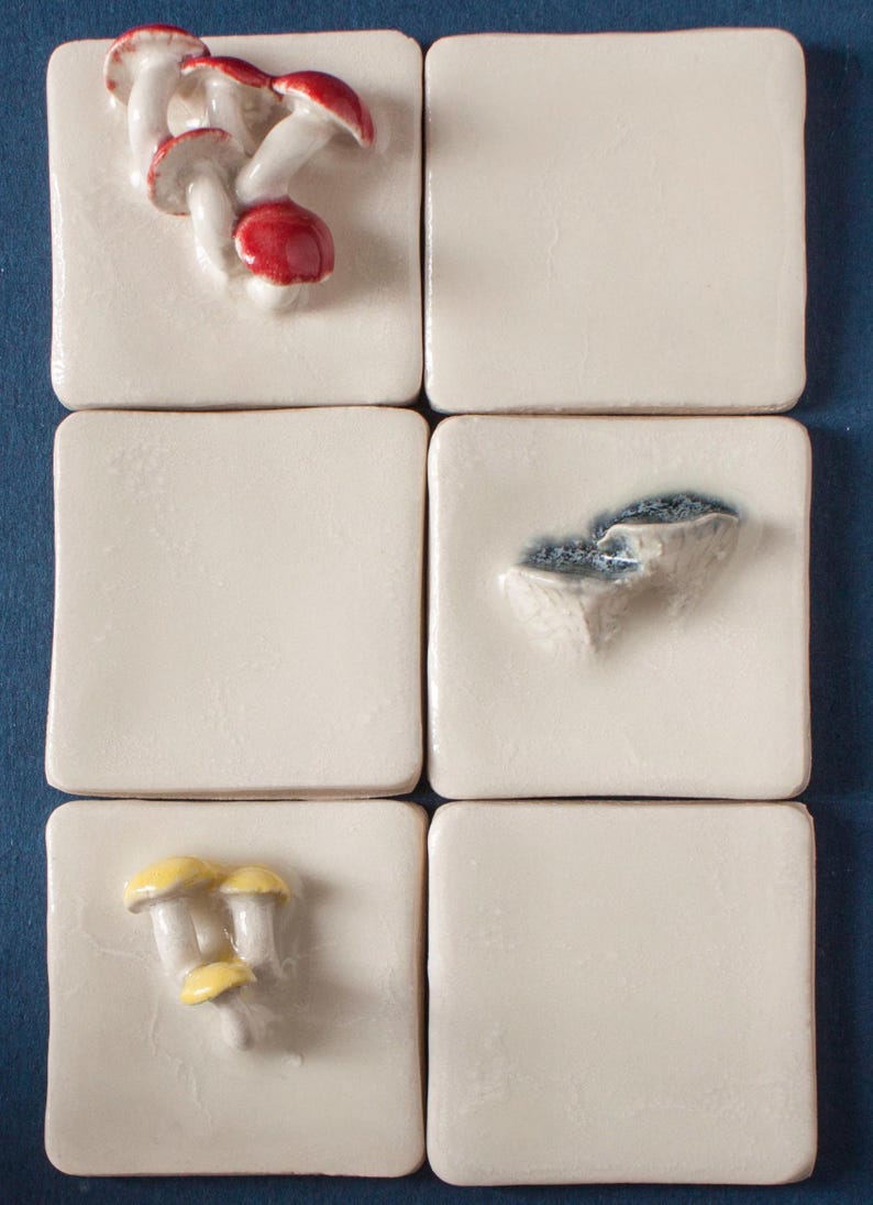 Mushroom Tiles - Mini Tile Set - Choice of Colors and Quantities ...