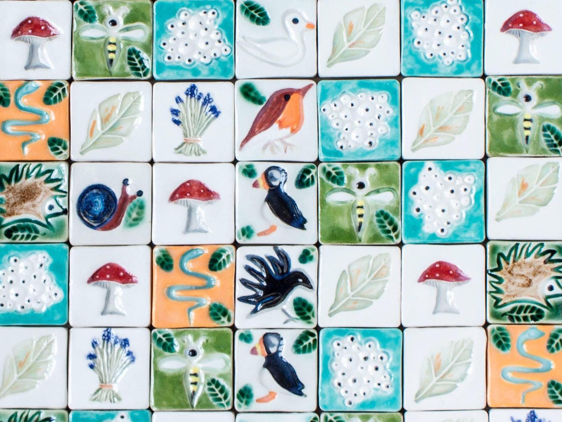 Ceramic Mini Tiles - Sets of 4 - Multiple Options - Etsy