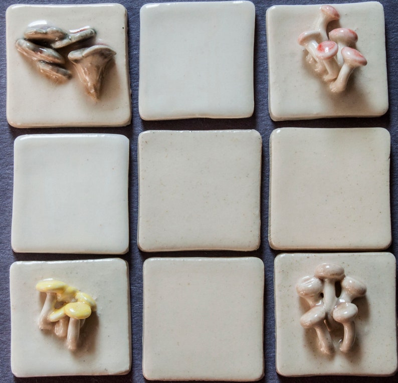 Mushroom Tiles Mini Tile Set Choice of Colors Available - Etsy