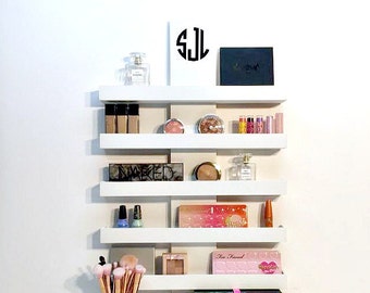 Wall Mounted Makeup Shelf Makeup Organizer Makeup Station | Etsy