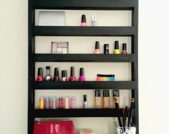 Wall Mounted Makeup Shelf Makeup Organizer Makeup Station | Etsy