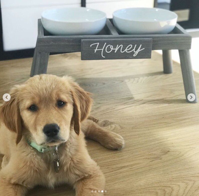 Dog Stand With Bowl Personalized Dog Stand Elevated Feeder - Etsy
