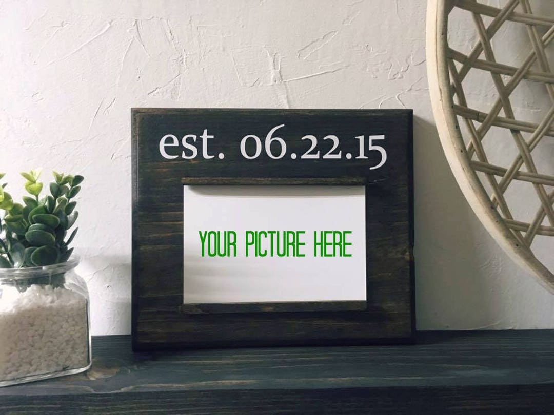 Personalized Picture Frame Est Date Sign Anniversary Gift Wedding Gift ...