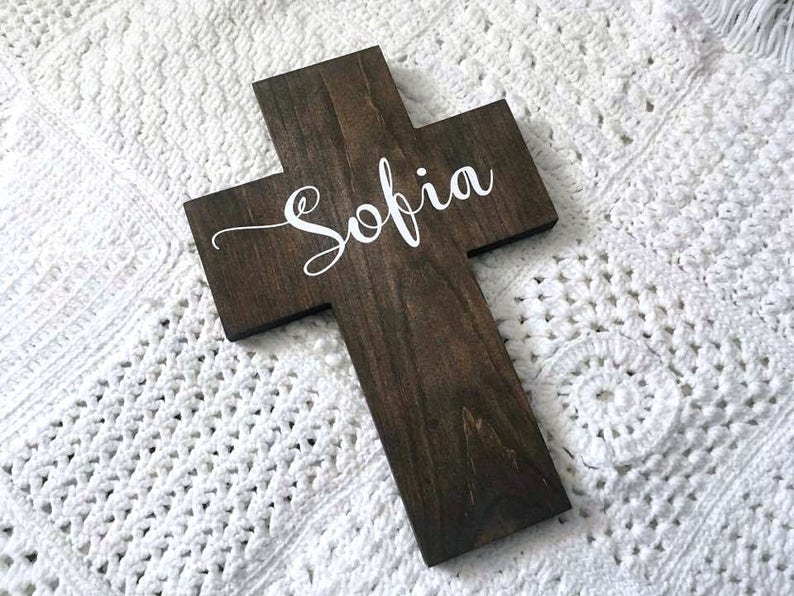 Personalized Name Cross Baptism Cross Easter Gifts Wood - Etsy