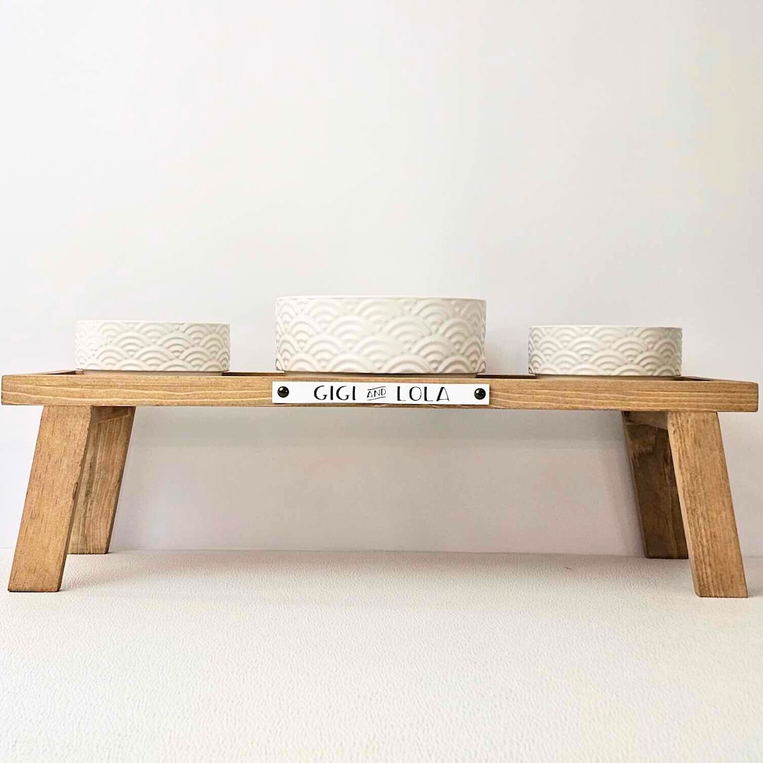 Personalized Dog Feeder | Elevated Dog Stand Table | Dog Dinner Table ...