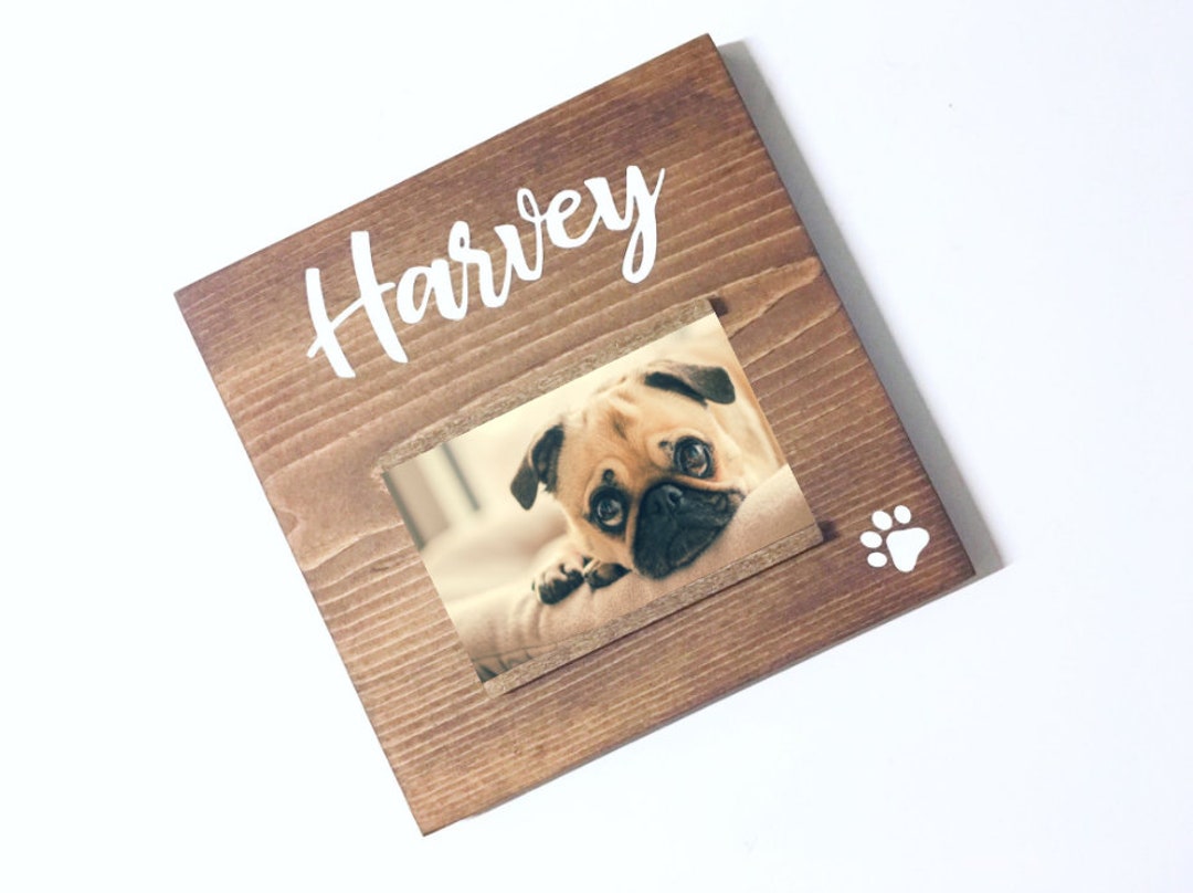 Personalized Pet Picture Frame | 4 X 6 Wood Photo Frame for Dogs or ...