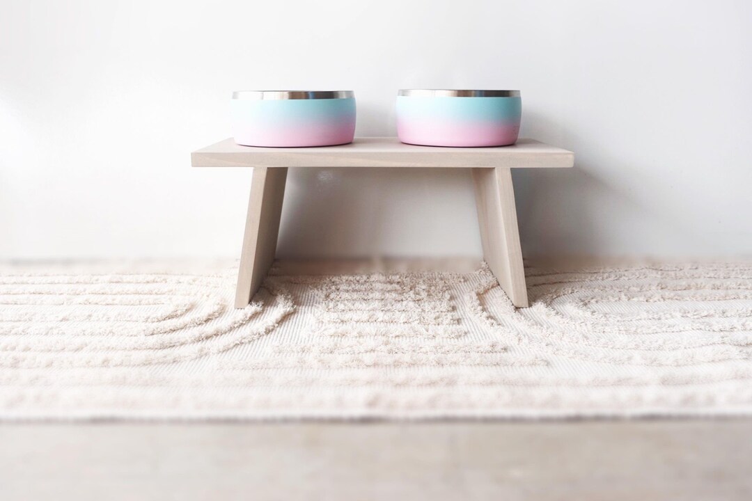 Modern Contemporary Style Dog Bowl Stand | Elevated Dog Table | Raised ...