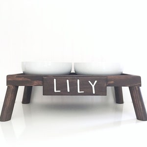 Dog Food Table Stand | Dog Dinner Table | Elevated Rustic Farmhouse Dog ...