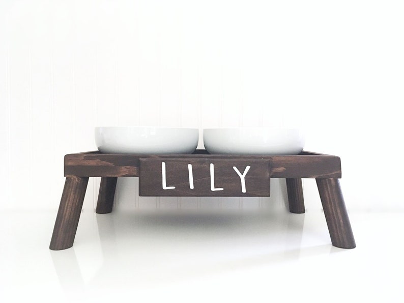 Dog Food Table Stand Dog Dinner Table Elevated Rustic - Etsy