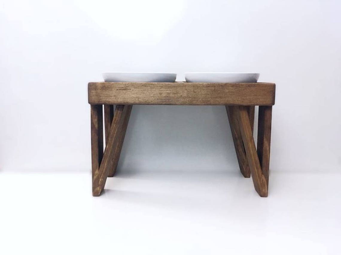 Elevated Modern Wood Dog Food Stand Raised Dog Feeder | Etsy