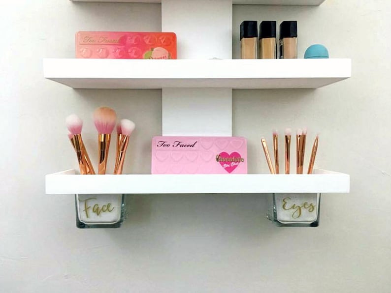 Wall Mounted Makeup Organizer Tiered Makeup Shelf Cosmetic - Etsy Canada
