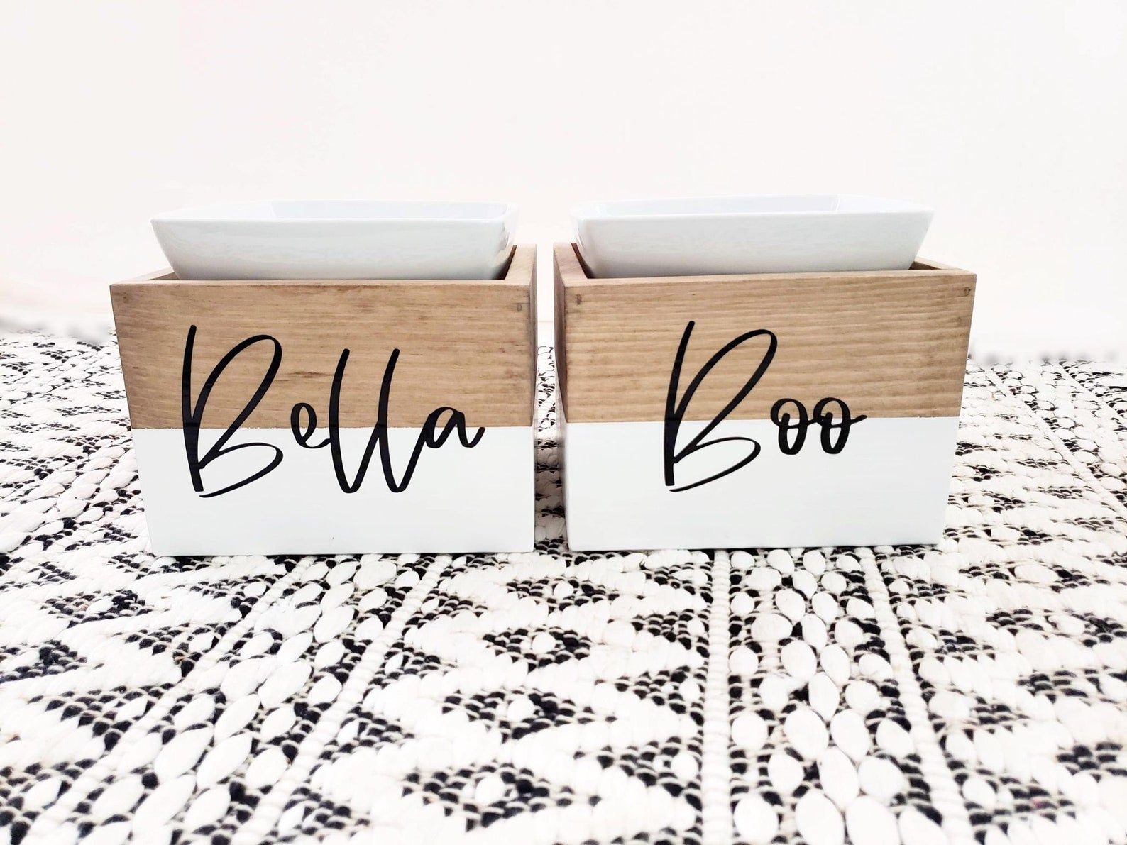 Modern Dog Bowl Set | Square Dog Bowls | Dog Gift | Rescue Pet Adoption ...
