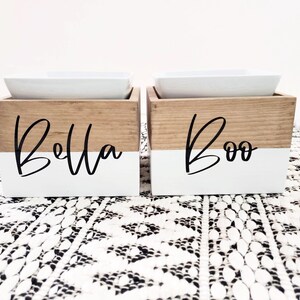 Modern Dog Bowl Set | Square Dog Bowls | Dog Gift | Rescue Pet Adoption ...