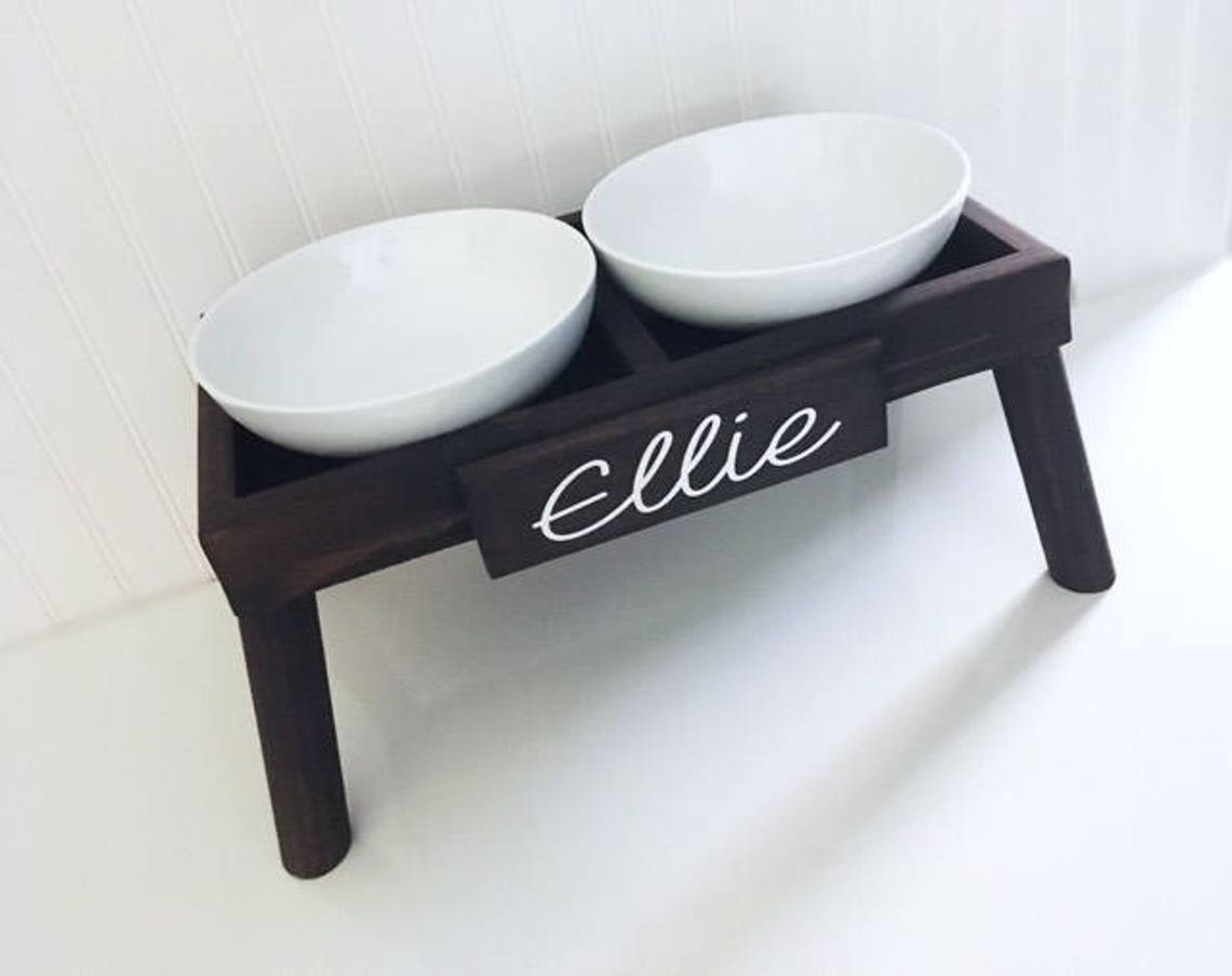 Dog Stand with Bowl Personalized Dog Stand Elevated Feeder | Etsy