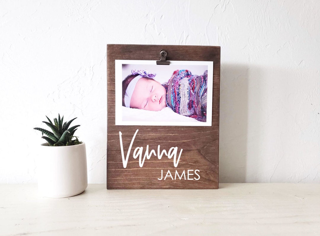 Baby Name Picture Frame | Baby Shower Gift | Handlettered Picture Frame ...