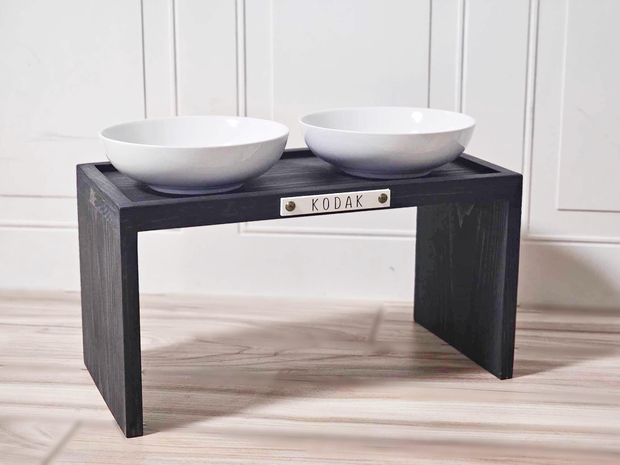 Modern Dog Bowl Stand | Wood Dog Feeder | Raised Dog Food Platform ...