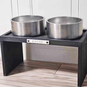 Modern Dog Bowl Stand | Wood Dog Feeder | Raised Dog Food Platform ...