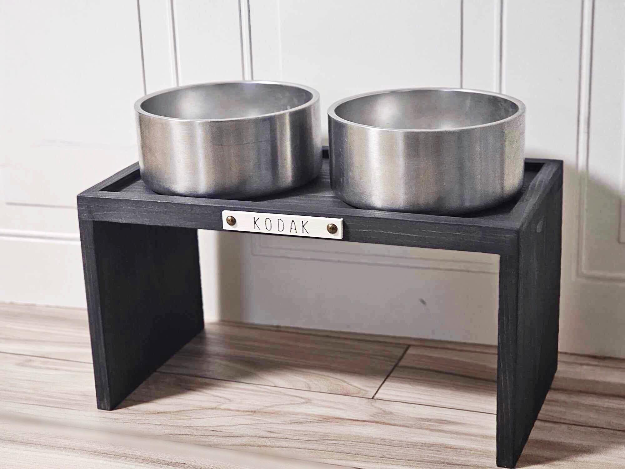 Modern Dog Bowl Stand | Wood Dog Feeder | Raised Dog Food Platform ...