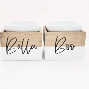 Modern Dog Bowl Set | Square Dog Bowls | Dog Gift | Rescue Pet Adoption ...
