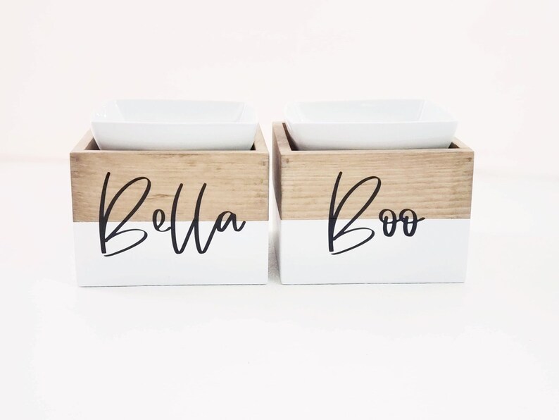 Modern Dog Bowl Set | Square Dog Bowls | Dog Gift | Rescue Pet Adoption ...