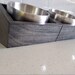 Modern Square Angled Feeder Small Dogs or Cats Stainless Steel Pet Bowl ...