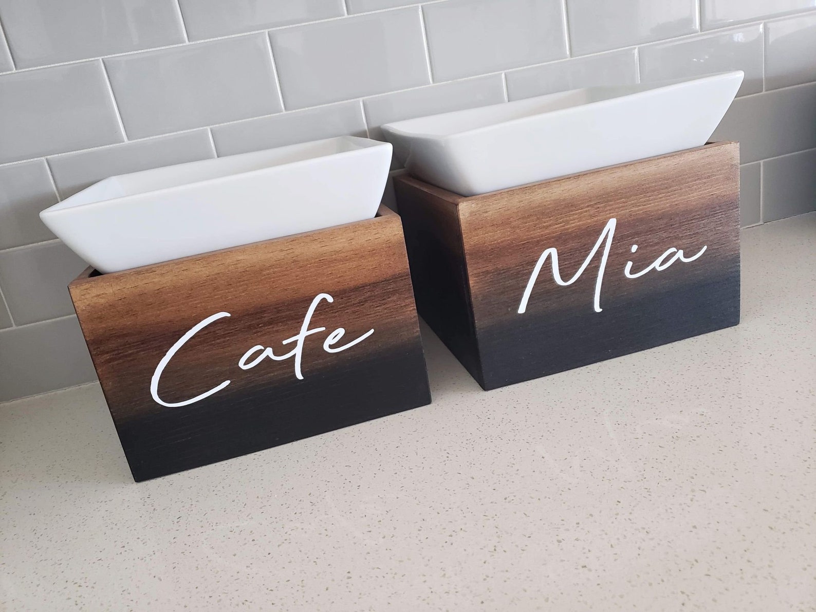 Modern Square Dog Bowl Set Elevated Pet Feeder Porcelain - Etsy