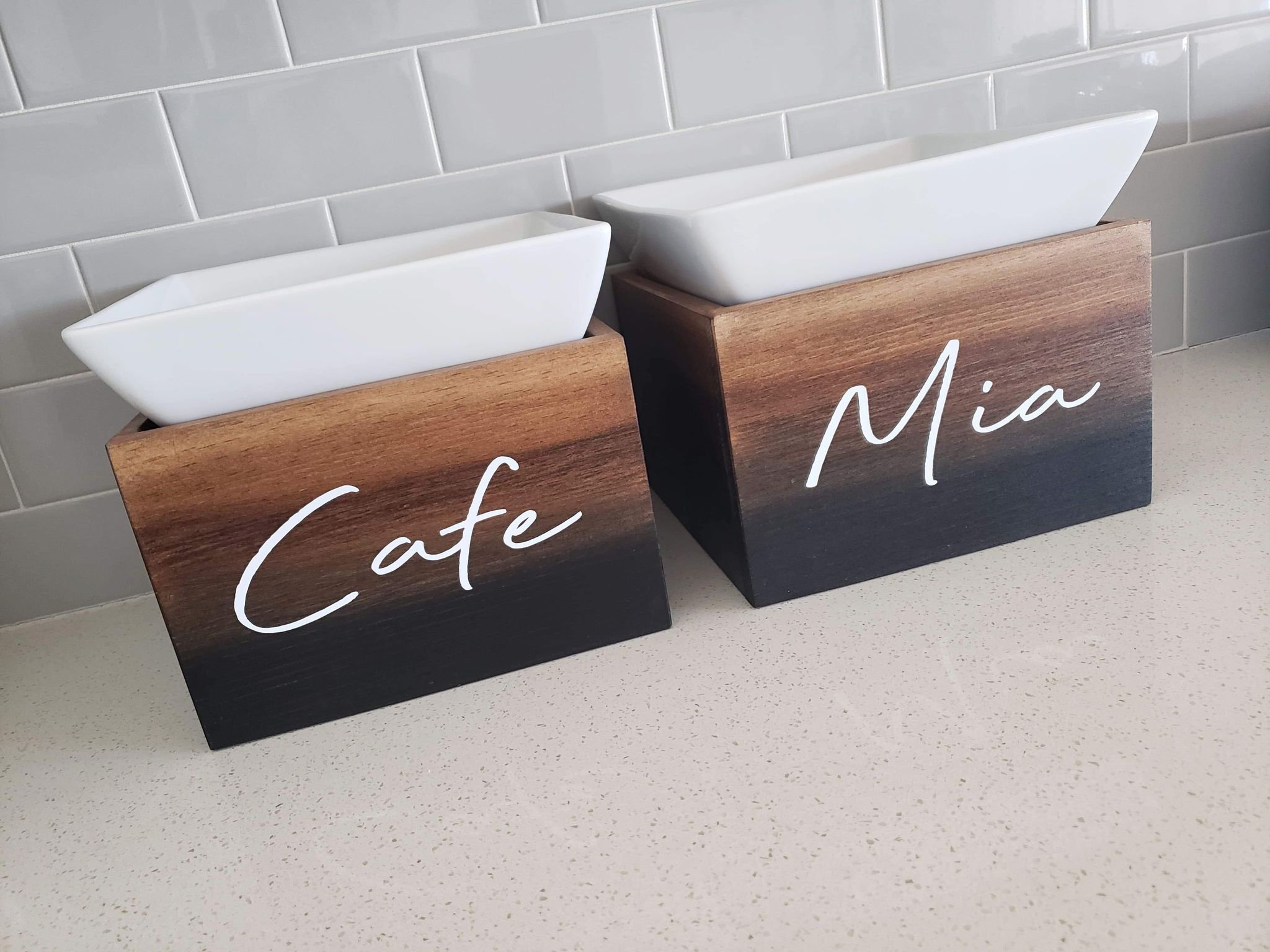 Modern Square Dog Bowl Set Elevated Pet Feeder Porcelain | Etsy