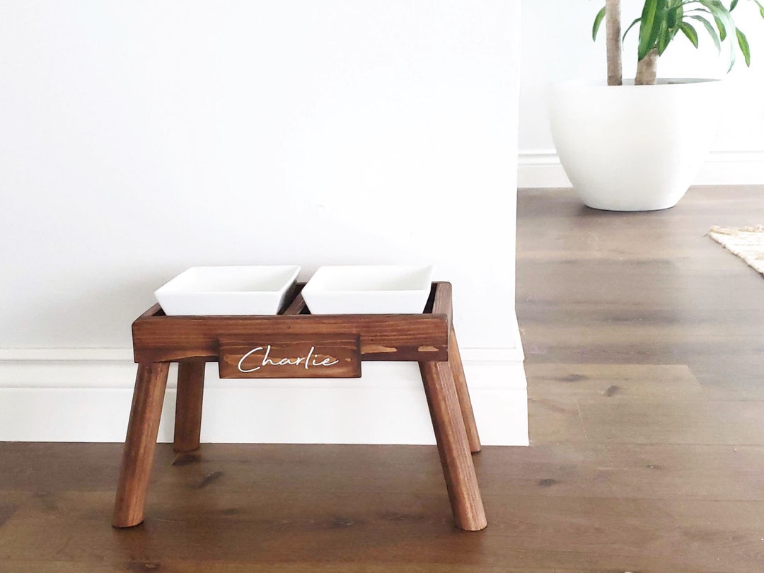 Modern Square Dog Bowl Stand | Elevated Pet Feeder | Raised Dog Bowls ...