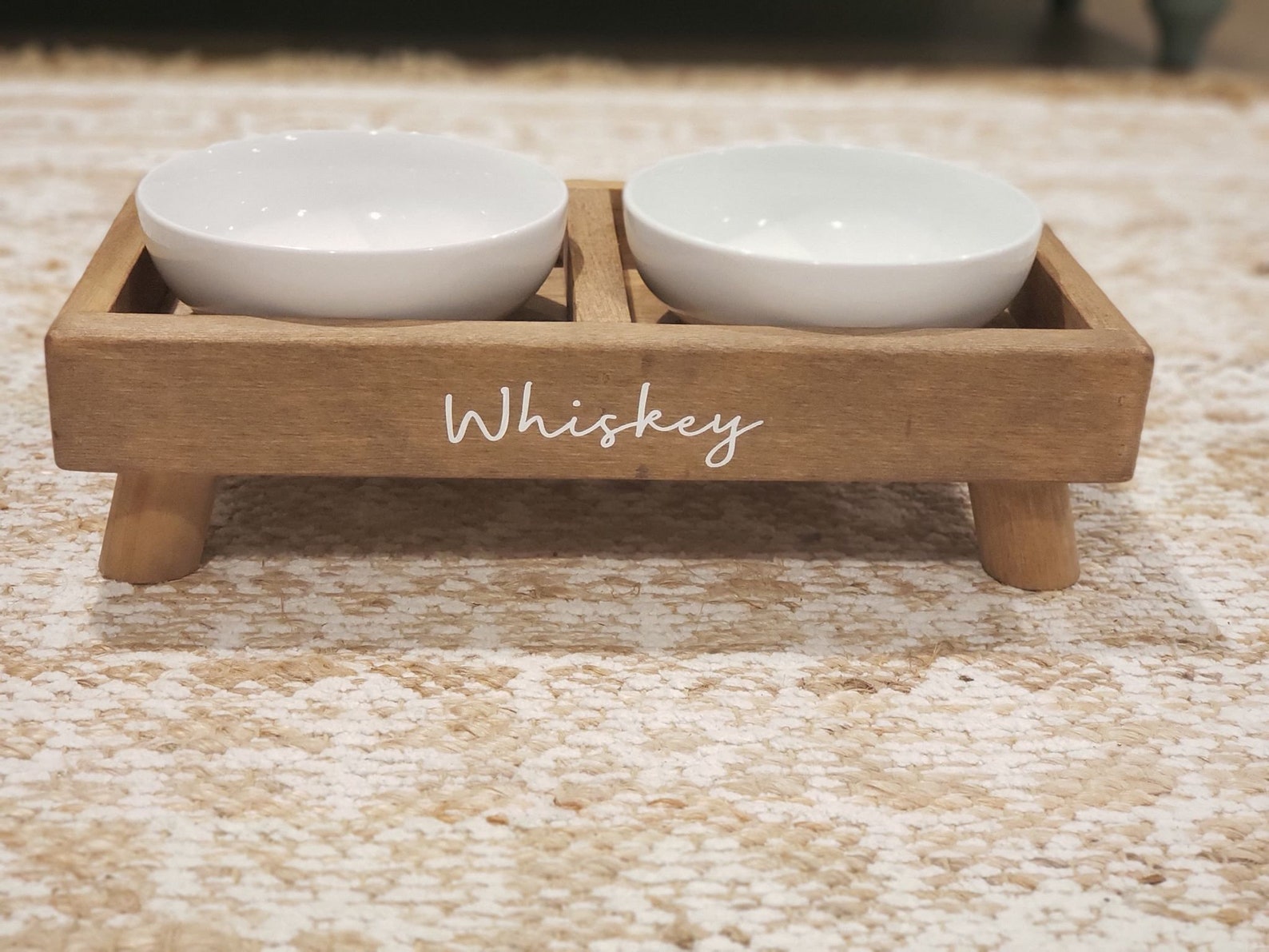 Elevated Dog Bowl Set Personalized Dog Food Stand Pet | Etsy