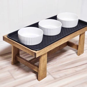 Farmhouse Dog Feeder | Dog Food Stand Table | Elevated Dog Bowl Holder ...