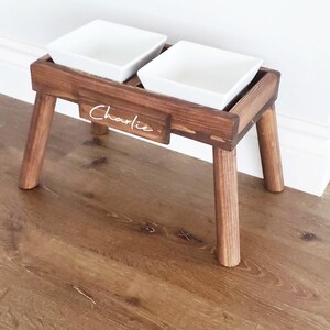 Modern Square Dog Bowl Stand | Elevated Pet Feeder | Raised Dog Bowls ...