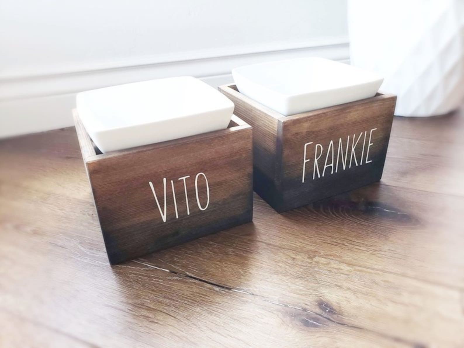Modern Square Dog Bowl Set Elevated Pet Feeder Porcelain - Etsy Canada