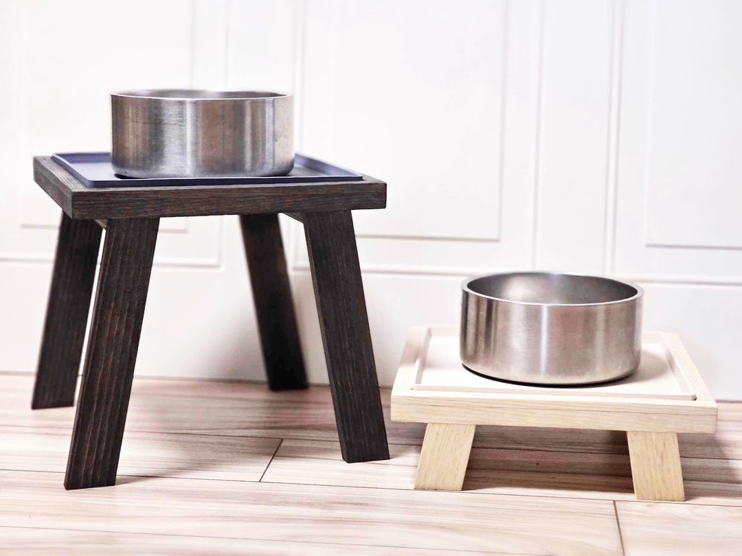 Raised Dog Feeder | Modern Pet Bowl Stand Silicone Mat | Single Bowl ...