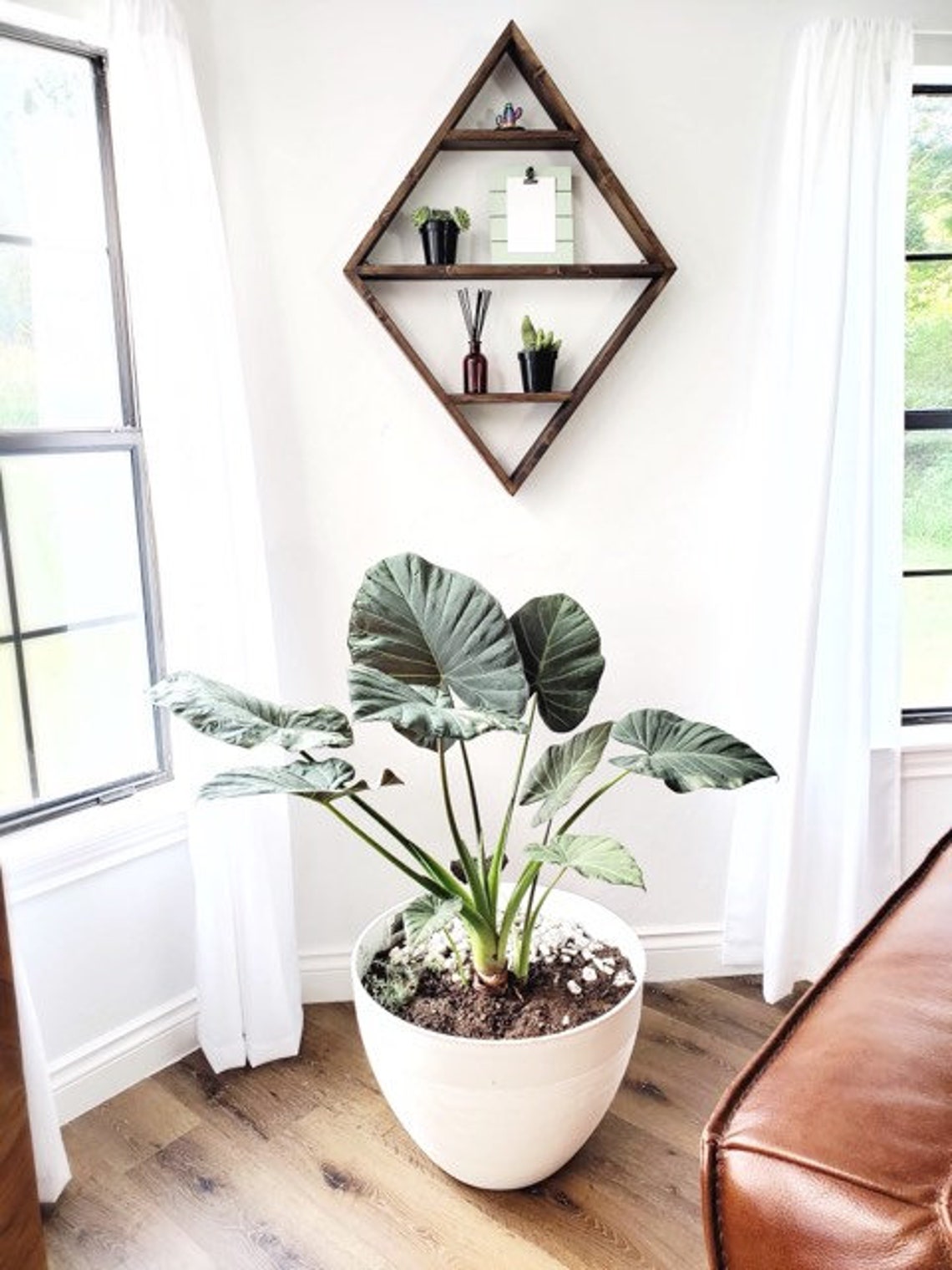 Wood Diamond Shelf Wooden Geometrical Shelf Dorm Room | Etsy