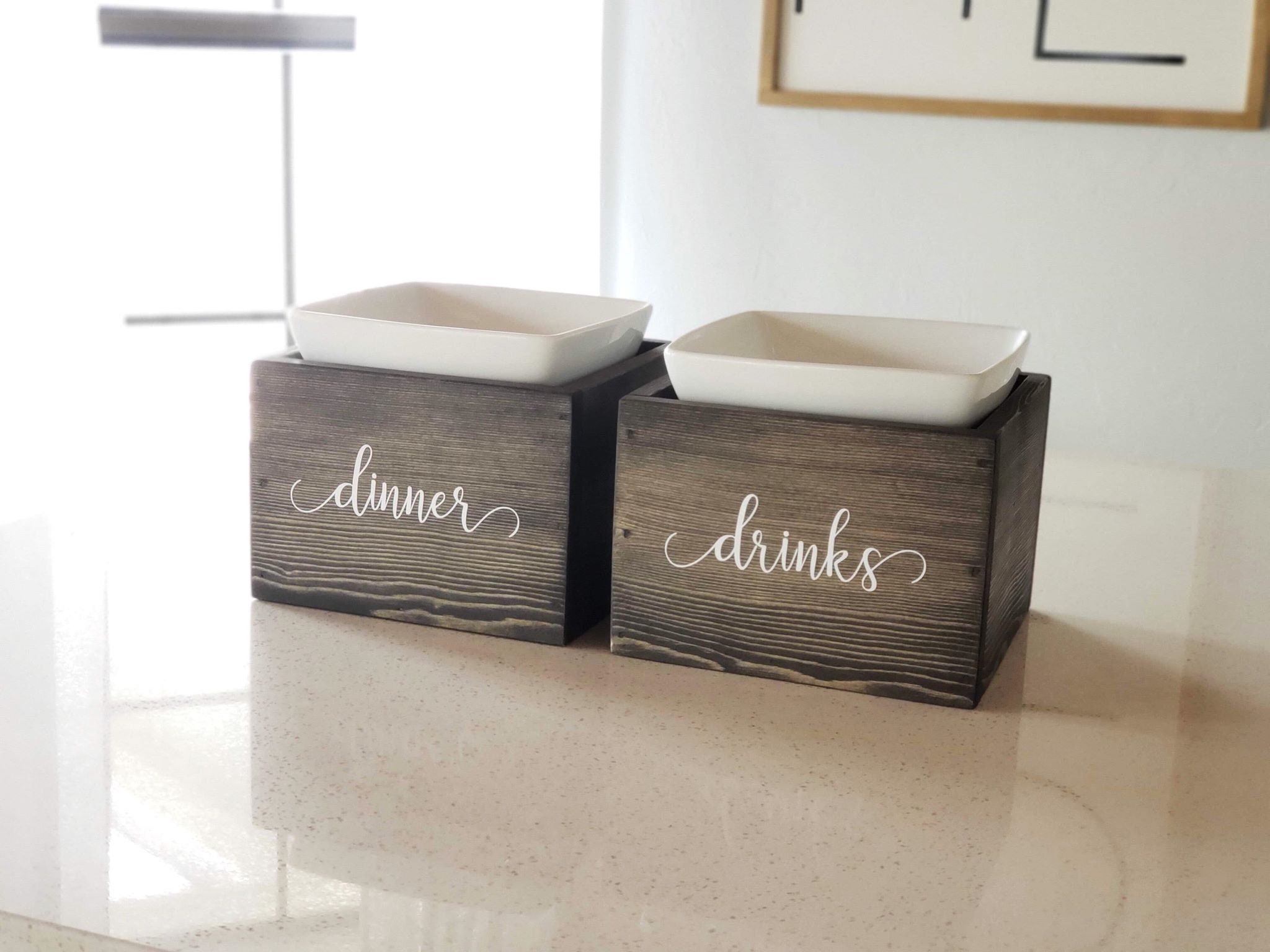 Modern Square Dog Bowl Set Elevated Pet Feeder Porcelain - Etsy Canada