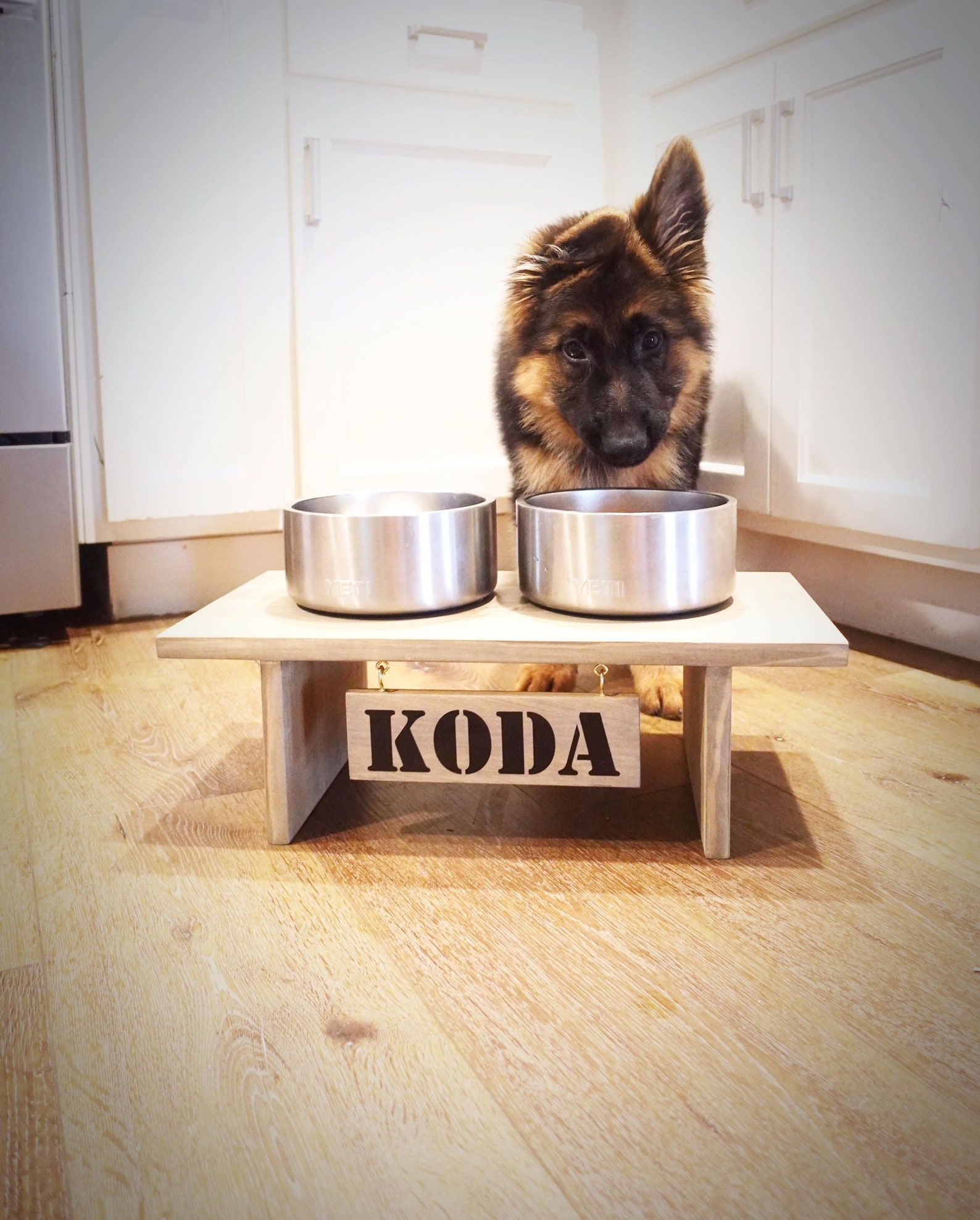 Personalized Dog Feeder Minimalist Dog Bowl Riser Modern Dog - Etsy