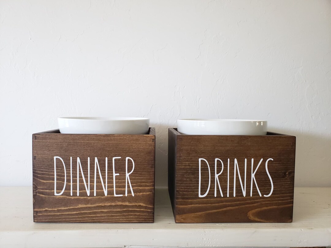 Dinner & Drinks Modern Square Bowl Set | Ceramic Dog Bowl Set | Modern ...