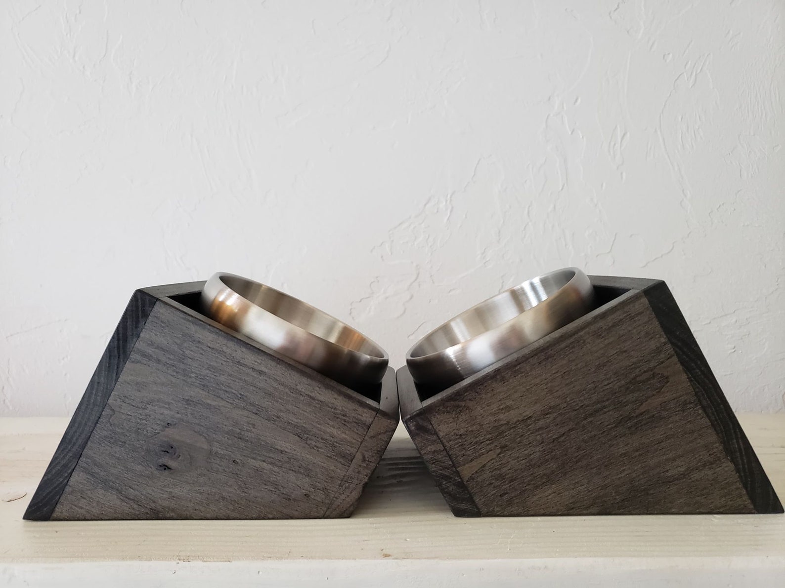 Modern Square Angled Feeder Small Dogs or Cats Stainless | Etsy