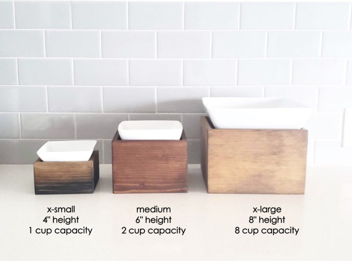 Modern Square Dog Bowl Set Elevated Pet Feeder Porcelain | Etsy