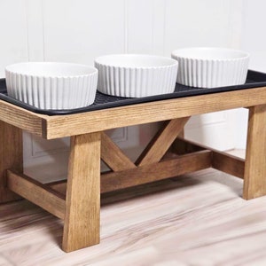 Farmhouse Dog Feeder | Dog Food Stand Table | Elevated Dog Bowl Holder ...